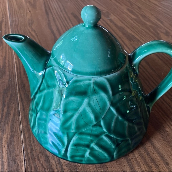Pier 1 | Kitchen | Pier One Jade Leaves Ceramic Stoneware 5 Cup Teapot ...